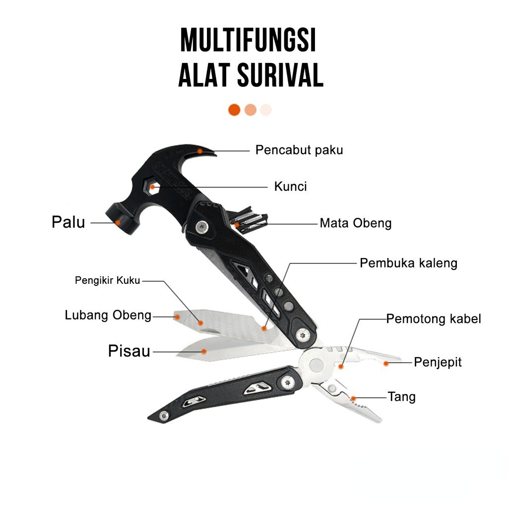 Jual PALU MULTIFUNGSI/Palu Tang Lipat Multifunctional Axe Hammer ...