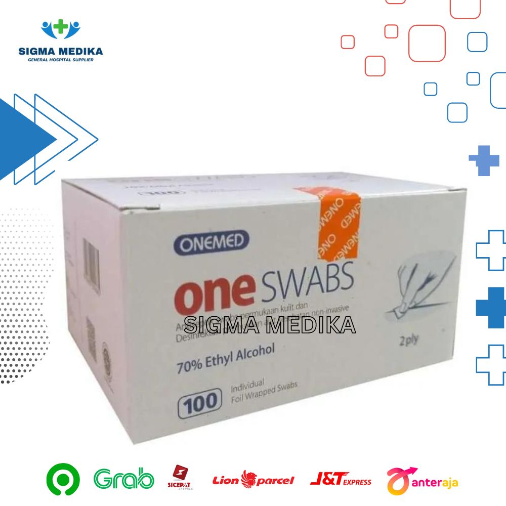Jual OneMed One Swab Tisu Medis Steril Mengandung Alkohol 2 PLY Isi 100 ...