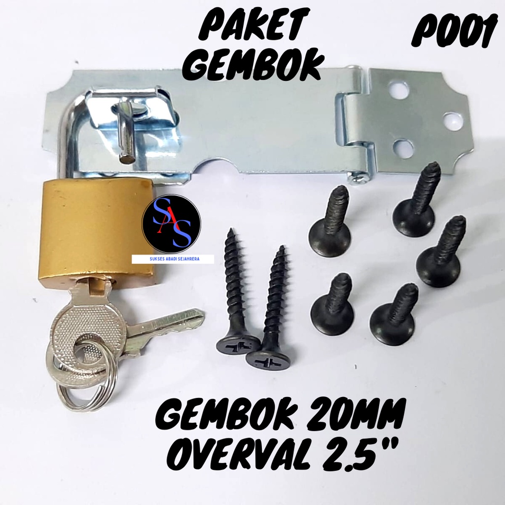 Jual SAS Paket Gembok Murah Overpal Gembok Fw 2.5" inch / Overval ...