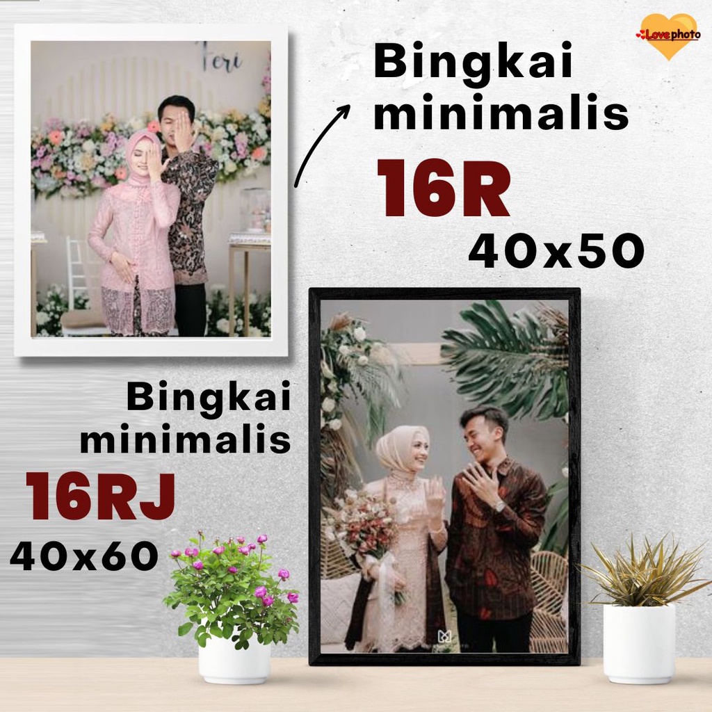 Jual Bingkai Frame Foto 16RJ Hitam Polos 40x60 Minimalis | Shopee Indonesia