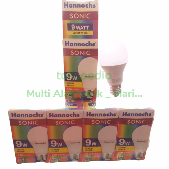 Jual Lampu Led kuning Sonic Hannochs 9 watt warm whit ekonomi sonic ...