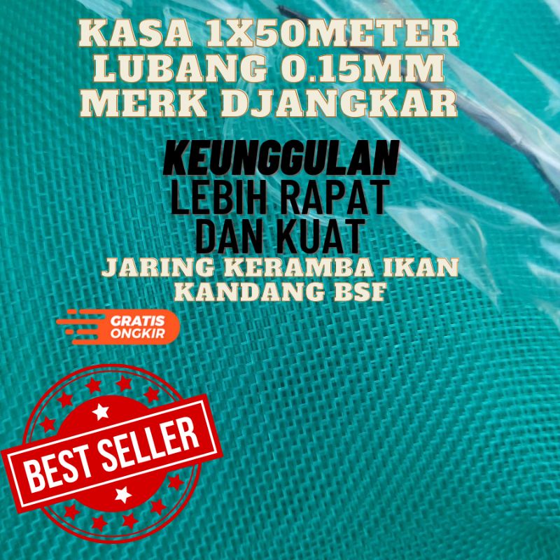 Jual jaring hijau kasa insect screen net satu roll 1×50meter untuk kandang bsf keramba ikan ...