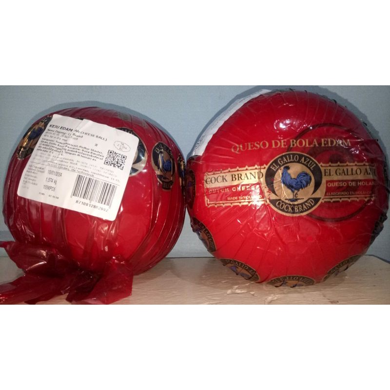 Jual Keju edam ayam jago hitam merk bola Cock Brand berat sekitar 1,6 ...