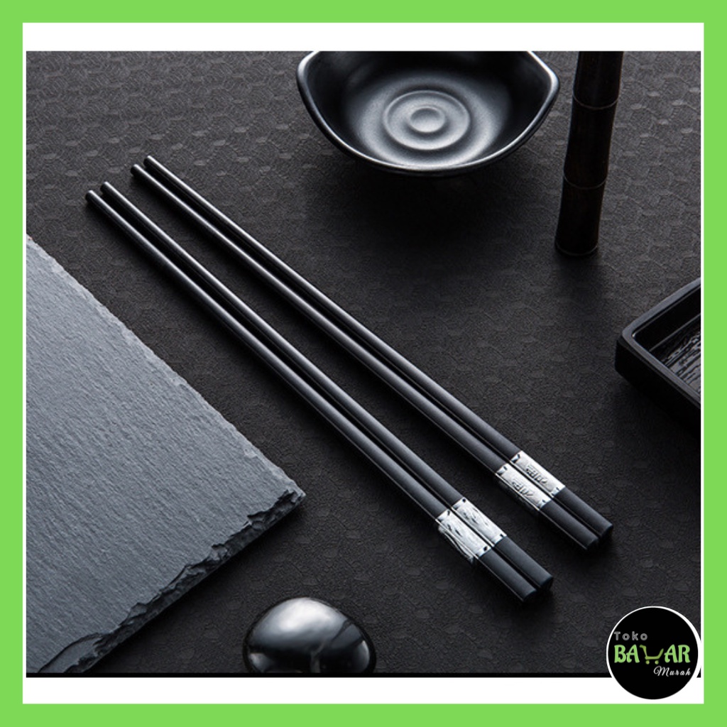 Jual Sumpit Premium Bahan Melamin / Sumpit Hitam Melamin Tembaga Tebal ...