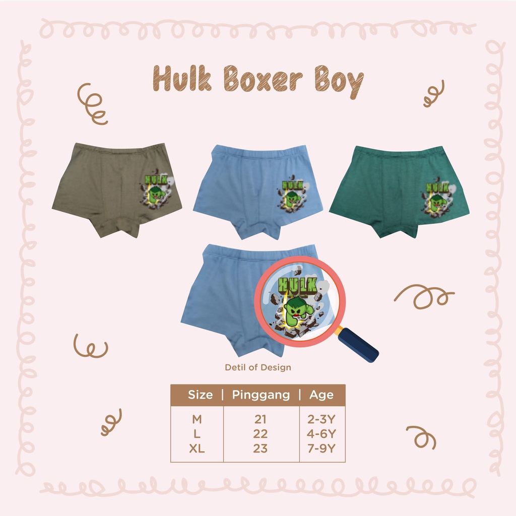 Jual Luzy Marvel Hulk Boxer for Boys Made From TENCEL™ Modal Fibers ...