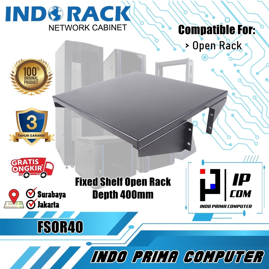 Jual fixed shelf rack server for open rack 400mm indorack | Shopee ...