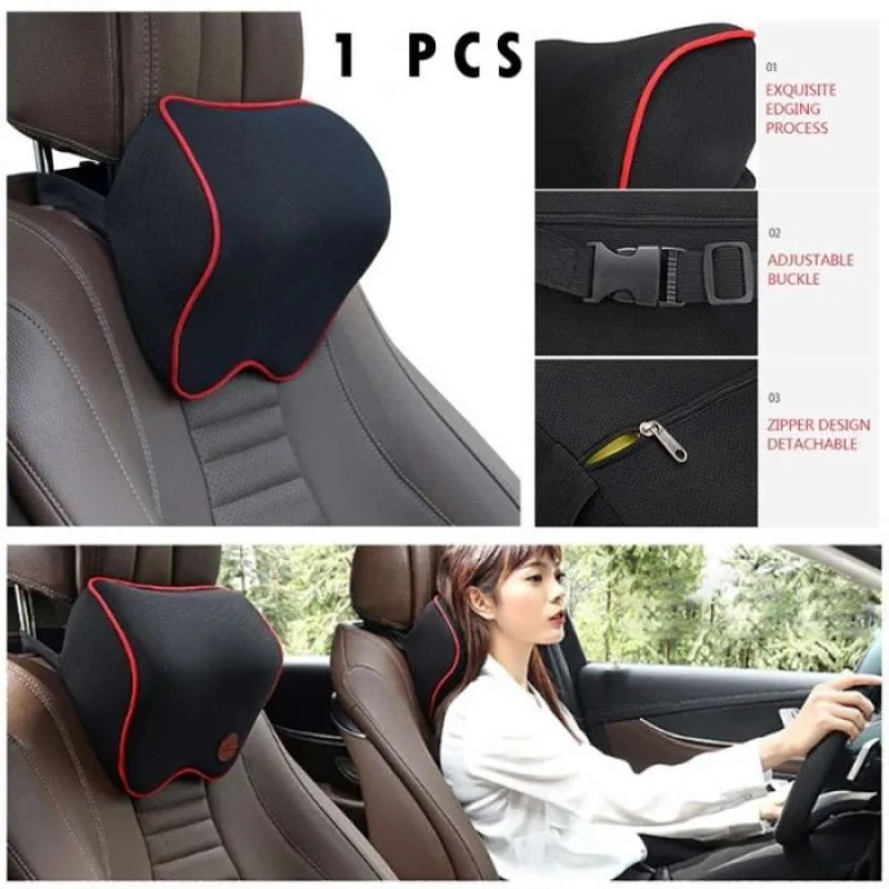 Jual Bantal Leher Kepala Mobil Busa Memory Foam Premium - Car Neck ...
