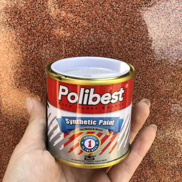 Jual Cat Kayu Besi Polibest 100cc Cet Minyak Kusen Kaleng Black Doff ...