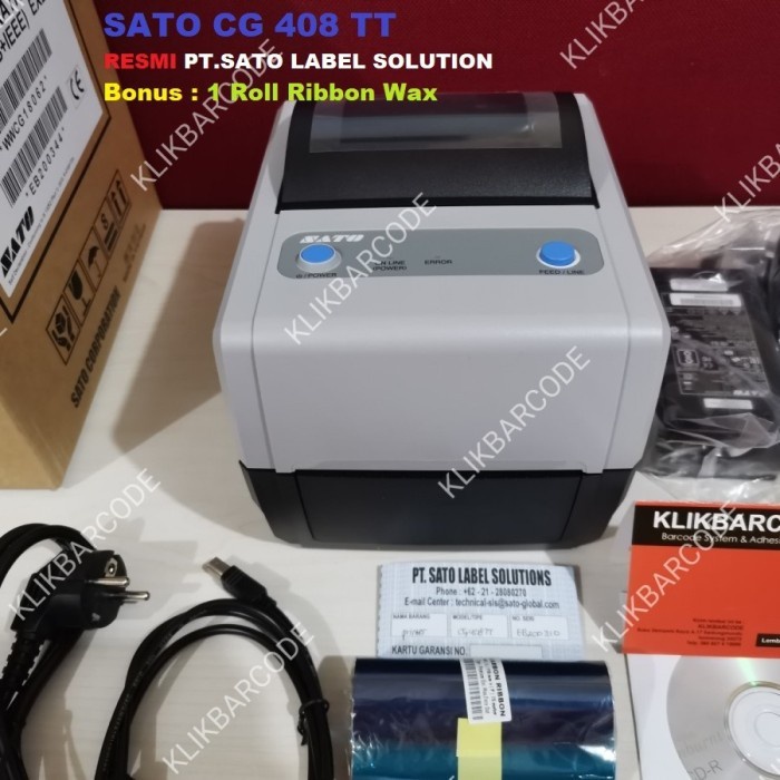 Jual BARCODE PRINTER SATO CG-408TT / CG 408 - ORIGINAL (GRATIS PREMIUM ...