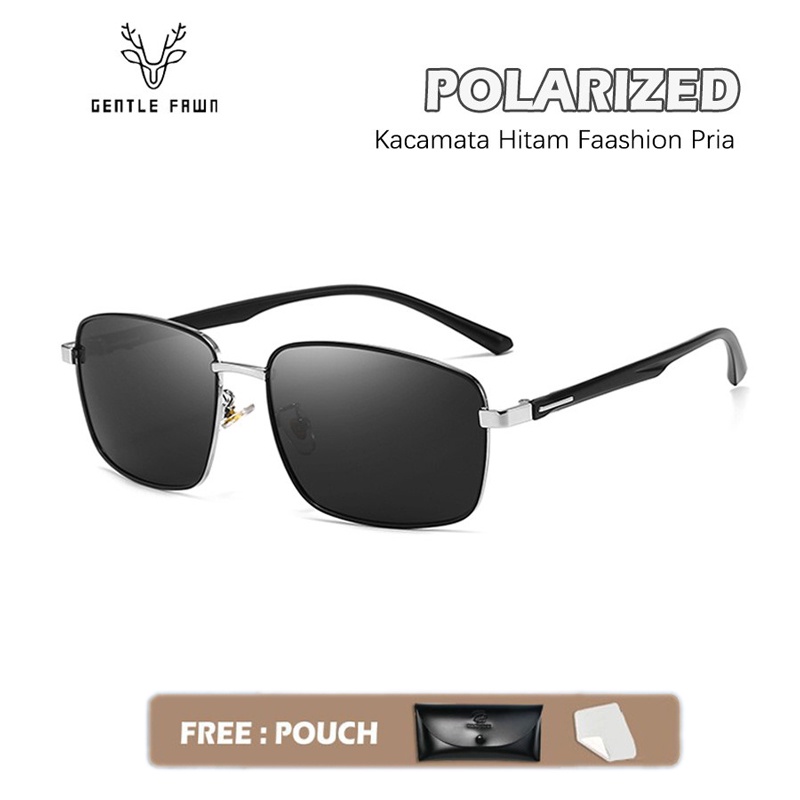 Jual Gentle Fawn Kacamata Hitam Sunglasses Polarized Bentuk Kotak Anti UV400 Fashion Simple Pria ...