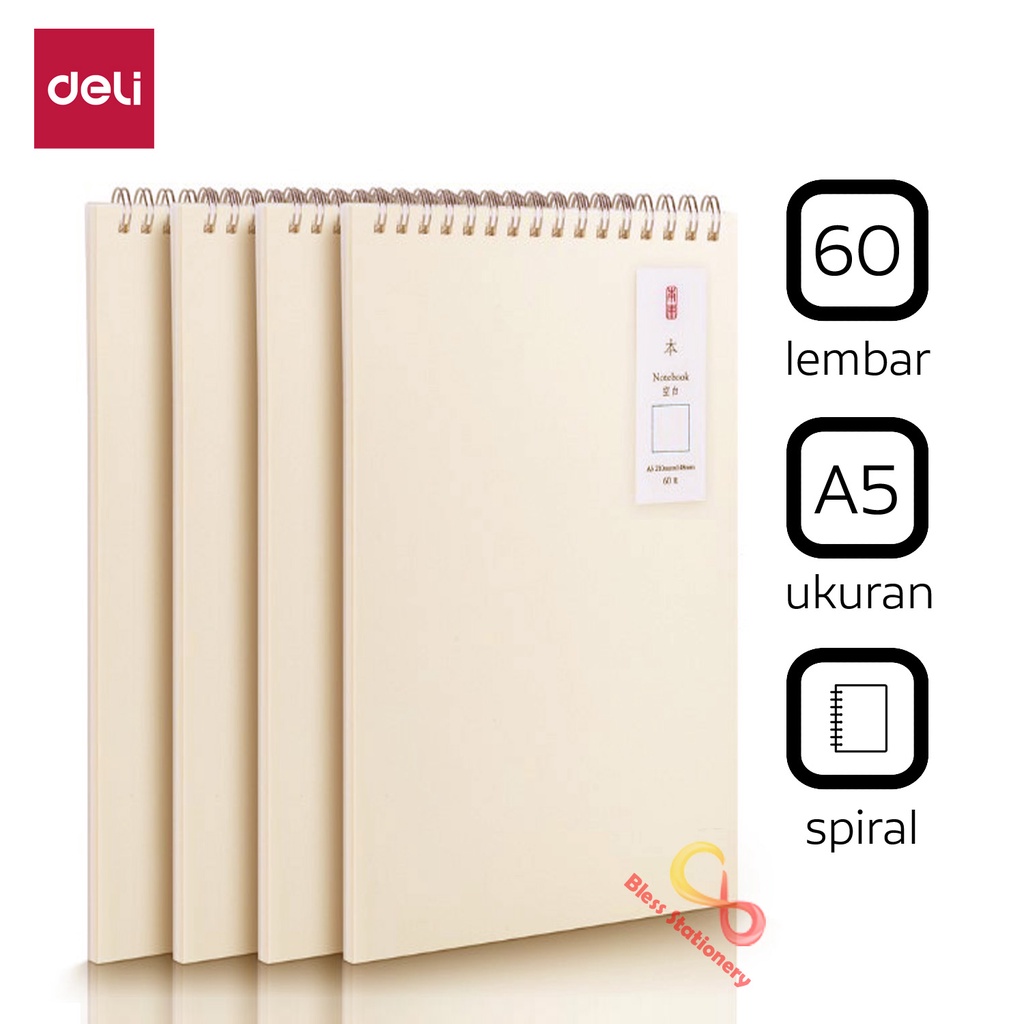Jual Deli buku polos tanpa garis A5 blank notebook buku spiral buku ... Jual Deli buku polos tanpa garis A5 blank notebook buku spiral buku ...