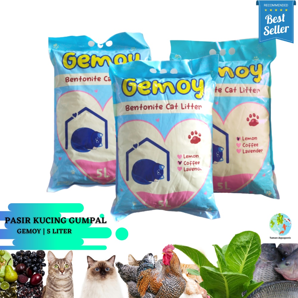 Jual Pasir Kucing Gemoy Bentonite Pasir Kucing Gumpal Wangi 5 liter ...
