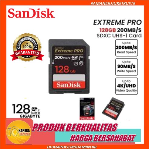 Jual SANDISK EXTREME PRO SDXC SD CARD 128GB 200MBPS | Shopee Indonesia