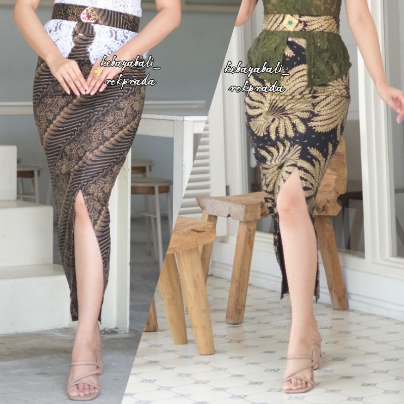 Jual ROK PRADA ROK SPAN ROK BATIK BELAH SAMPING | Shopee Indonesia