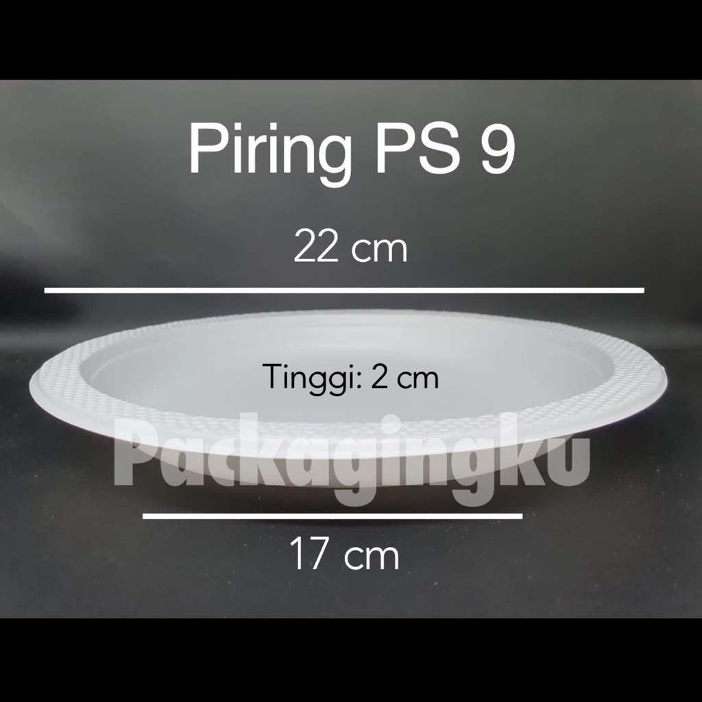 Jual 50PCS Piring Plastik Besar Sekali Pakai Putih Susu 22 cm Ps 9/ P9 ...