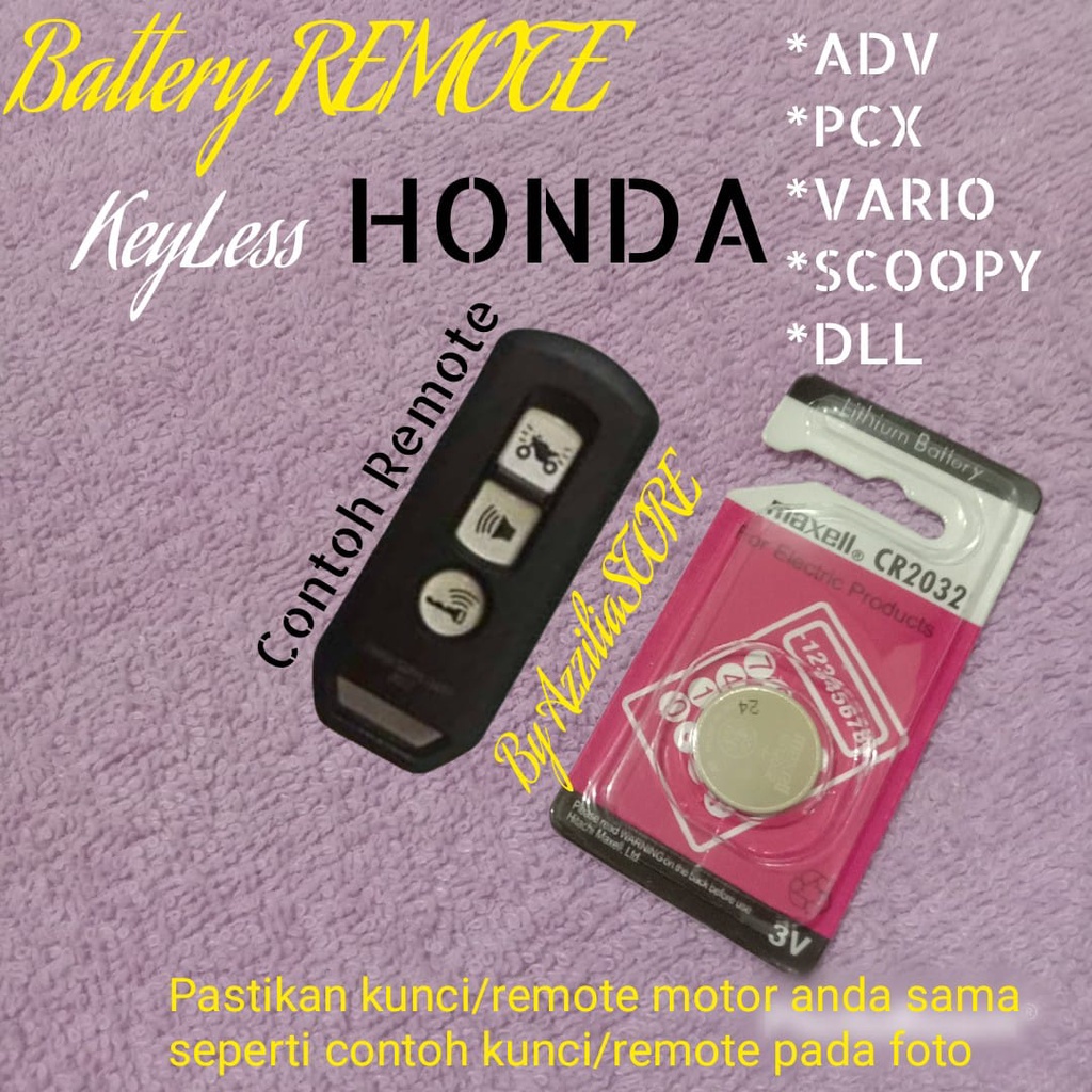 Jual Battery Baterai Batrai Batre Untuk Remote Remot Keyless Motor ...
