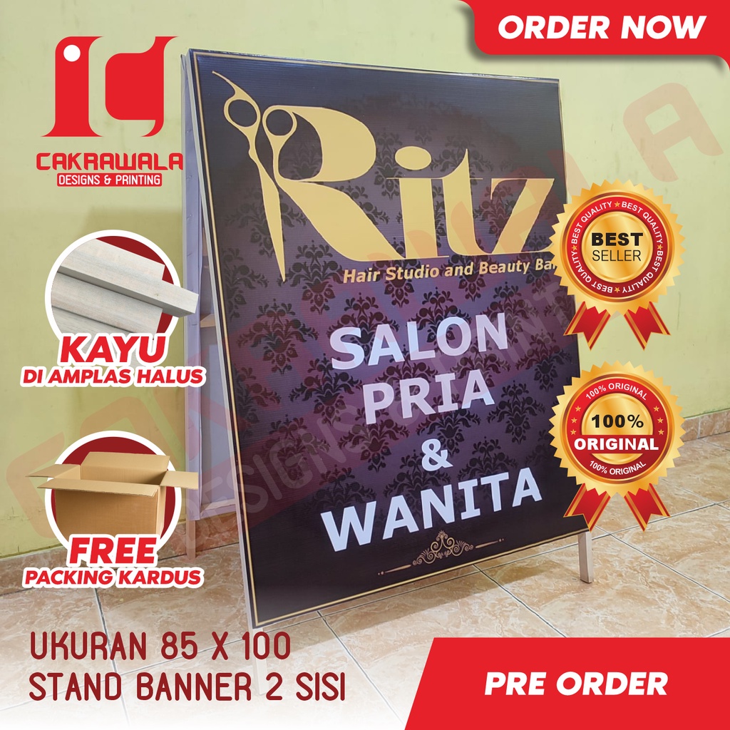 Jual CUSTOM STAND BANNER KAYU UKURAN 85 X 100 - SEGITIGA BANNER RANGKA ...