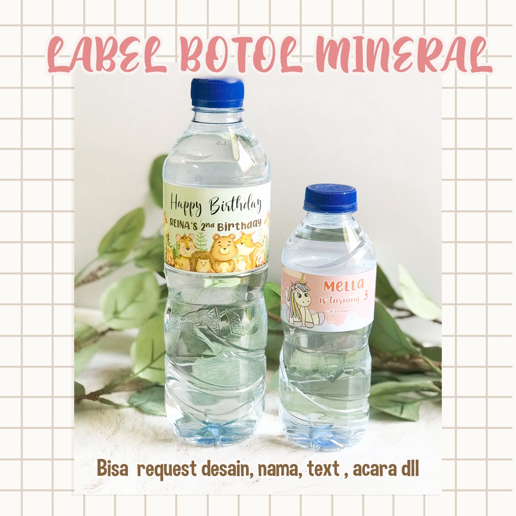 Jual Label Air Mineral Botol 330 ml 600 ml Custom Desain Murah | Shopee ...