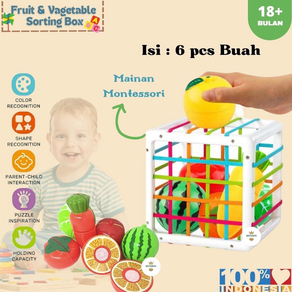 Jual MAINAN SORTING BOX BUAH MAINAN MONTESSORI ANAK 18 BULAN | Shopee ...