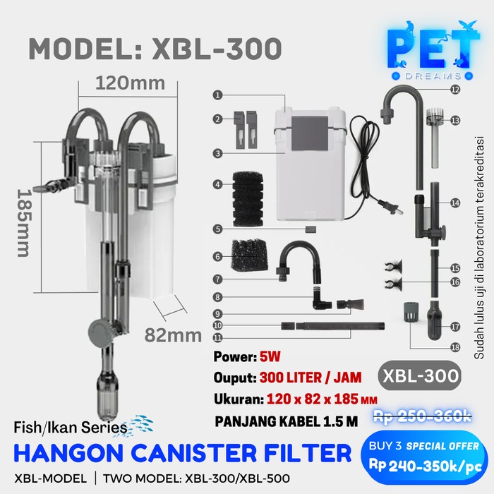Jual EXTERNAL CANISTER AQUARIUM HANGON FILTER GANTUNG SKIMMER HANG ON ...