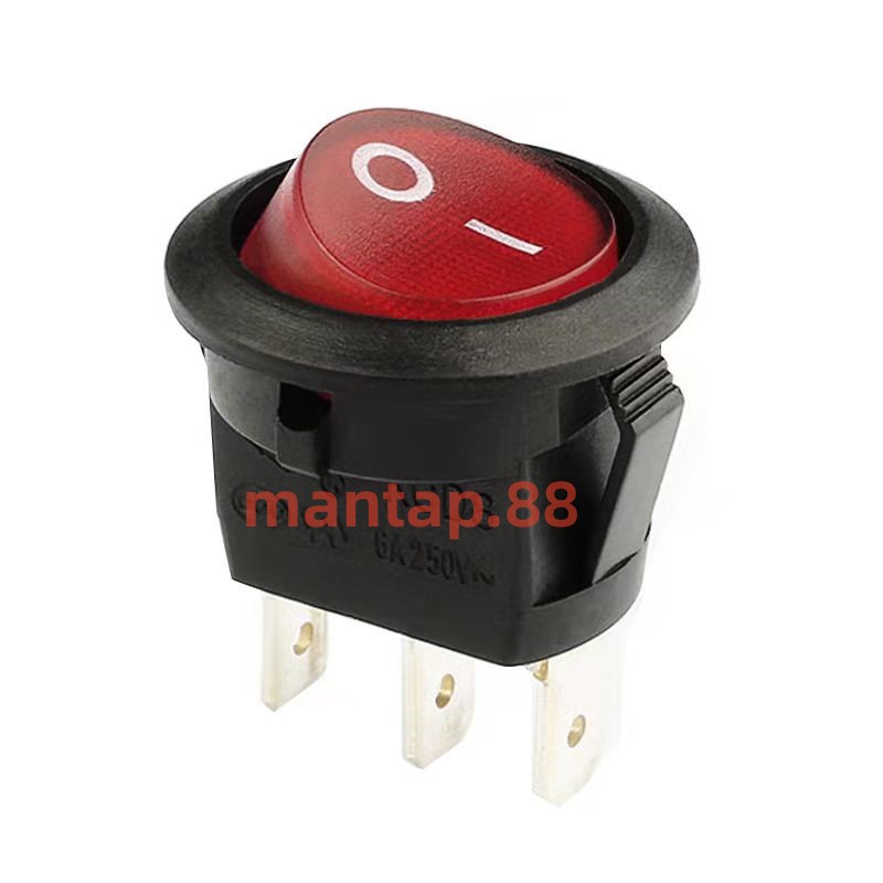 Jual Saklar Lampu Bulat 3 Pin/Kaki Saklar/Rocker Switch Lampu Bulat On ...