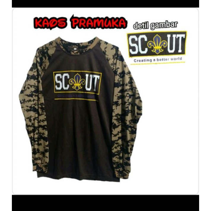 Jual KAOS BAJU LORENG PRAMUKA MOTIF SCOUT REGLAN BDU TACTICAL LAPANGAN ...
