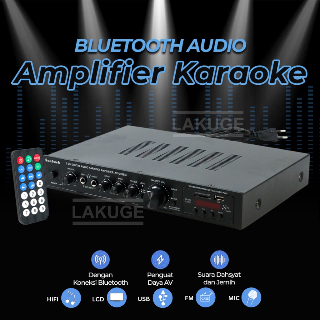 Jual Audio Amplifier Bluetooth Home Stereo 5 Channel Coaxial Optical | Shopee Indonesia