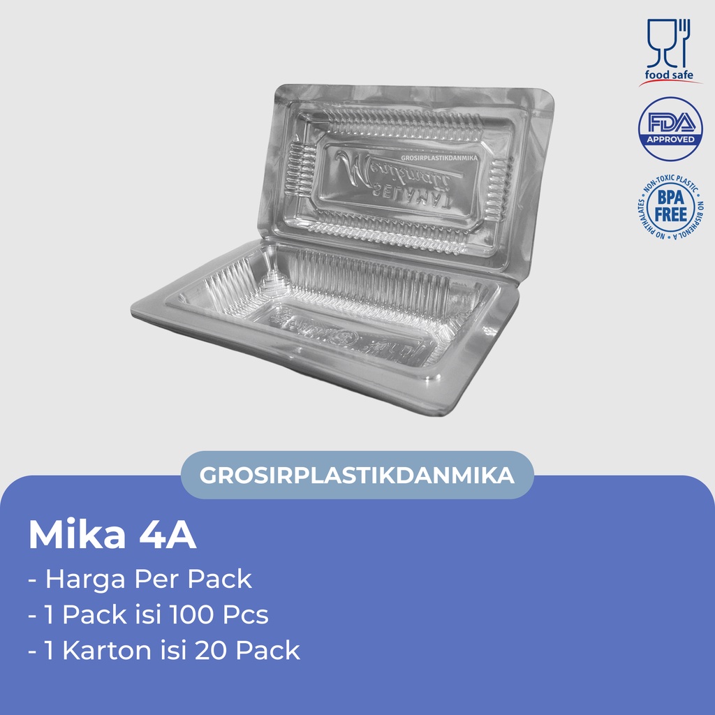 Jual [ 1 PACK ] MIKA PLASTIK KUE 4A / MIKA KEMASAN KUE UKURAN SEDANG 4A ...