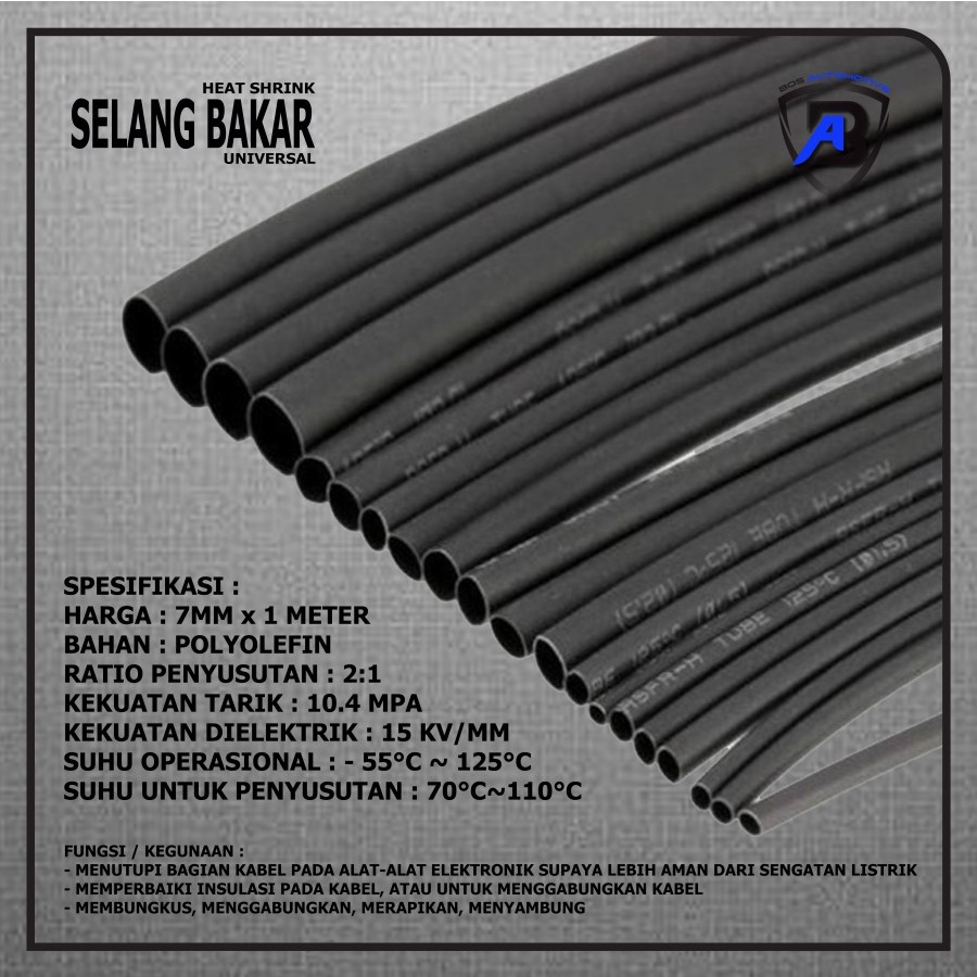 Jual Selang Bakar / Heat Shrink Tube / Selongsong Kabel Bakar ...