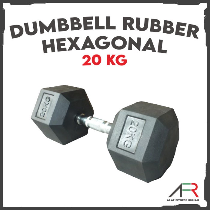 Jual Dumbbell Rubber Hexagonal 20 kg Dumbell Dumbel Dumble Hex TERBAIK ...