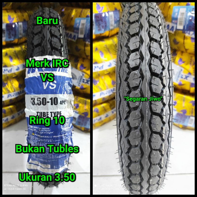 Jual Ban motor ring 10 ukuran 3.50 merk IRC VS bukan tubles | Shopee Indonesia