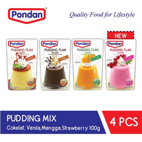 Jual Pondan Pudding Flan 100g (Cokelat, Vanilla, Mangga, Strawberry ...