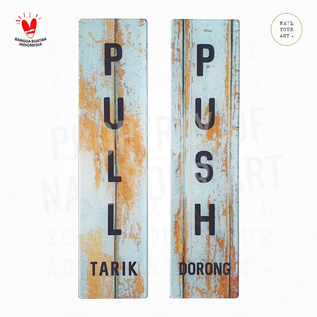 Jual Signage AKRILIK 1 SET PUSH PULL - TARIK DORONG - BLUE RUSTIC WOOD ...