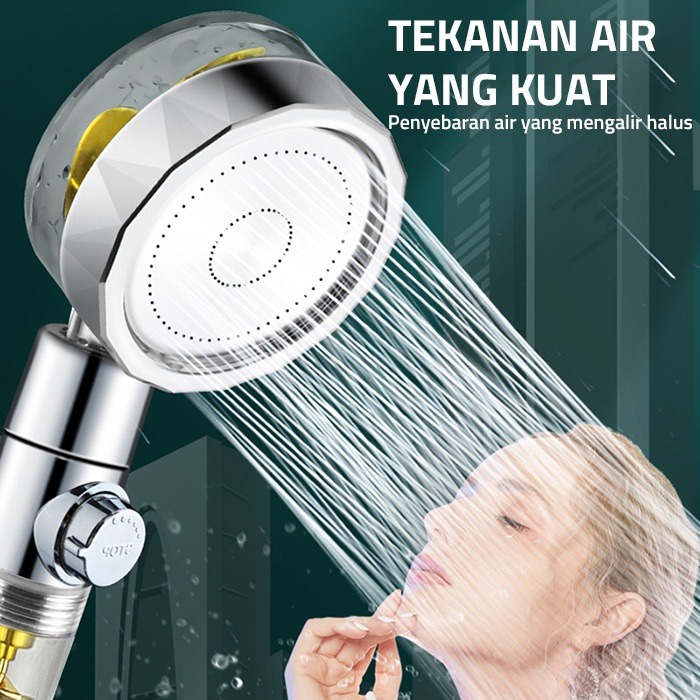 Jual Hand Shower Turbo / Kepala Shower Kipas Turbo Fan / Shower Head Shower Mandi Minimalis ...