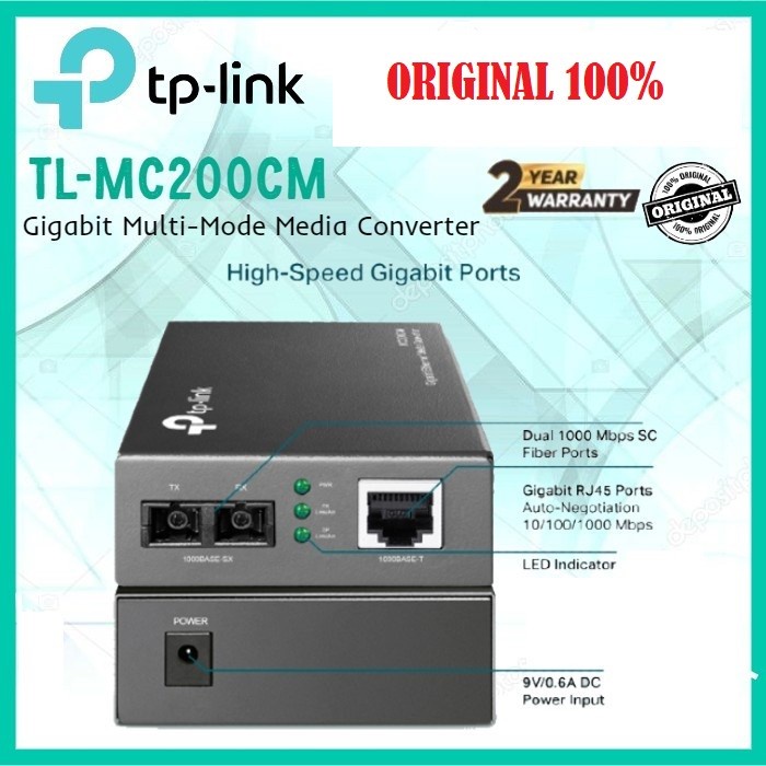 Jual TP-LINK TL- MC200CM Gigabit Multi-Mode Media Converter | Shopee ...