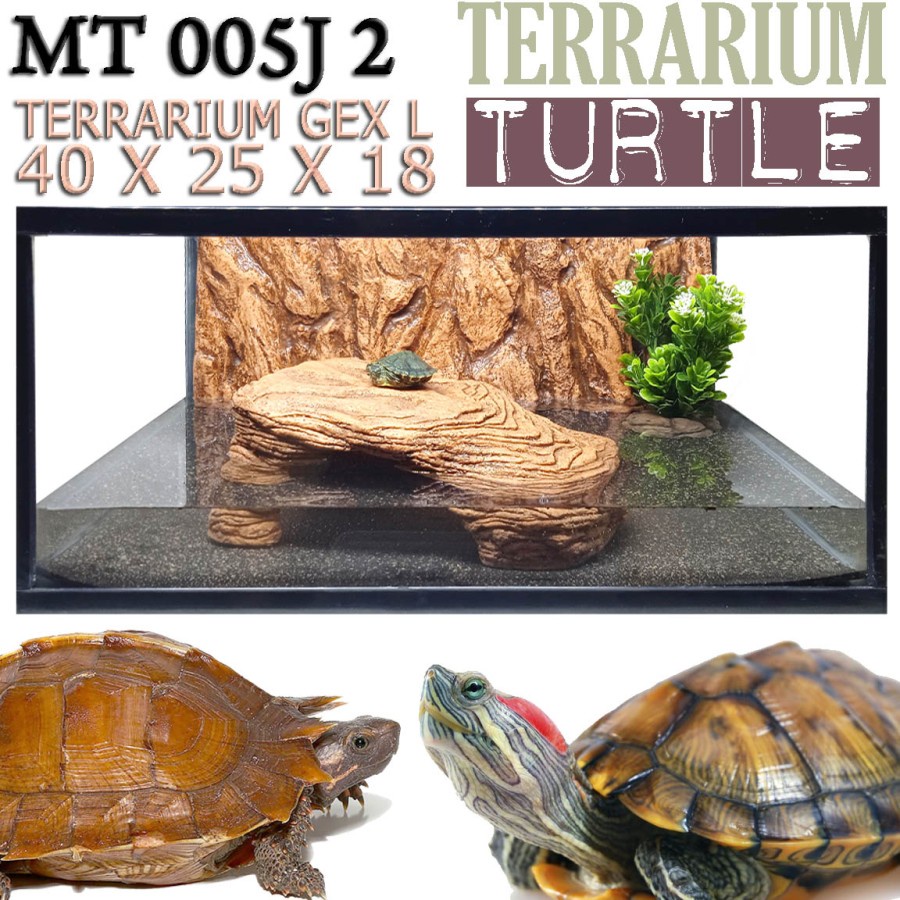 Jual MT005J2 PAKET FULLSET TERRARIUM KANDANG REPTILE KURA KURA AIR TURTLE RES BRAZIL CST AST ...