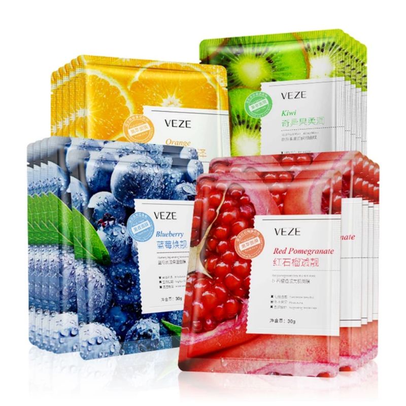 Jual [COD] VENZEN VEZE Fruit Moisturizing Facial Sheet Mask Masker ...