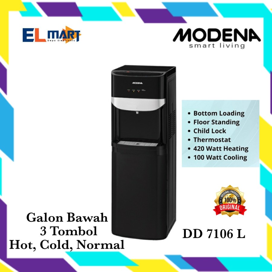 Jual Modena Water Dispenser Galon Bawah 3 Tombol DD 7106 L 7106L ...