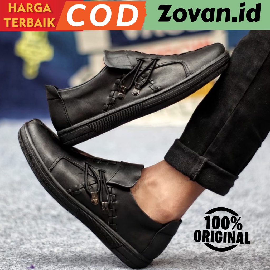 Jual SEpatu Casual Formal Kulit Hitam Pria Zovan Santa Fe Original ...