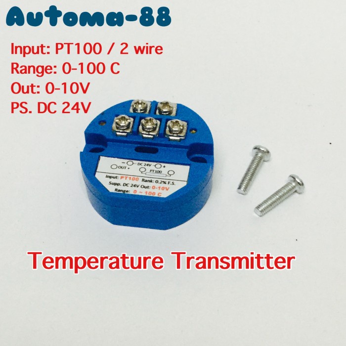 Jual Temp Temperature Transmitter Pt100 0-100C Output 0-10V Dc 24V | Shopee Indonesia