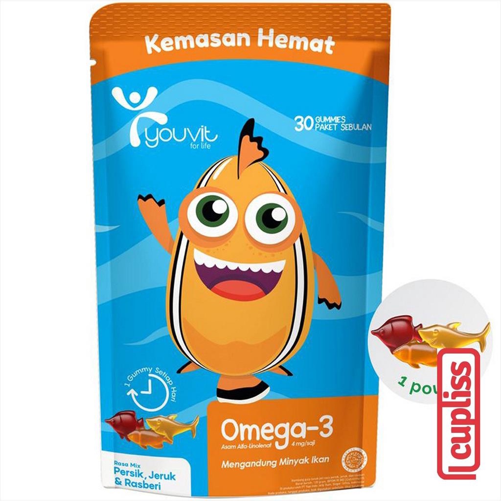 Jual YOUVIT Original Multivitamin Gummy Omega Anak 30 Days Vitamin Cupliss KG | Shopee Indonesia
