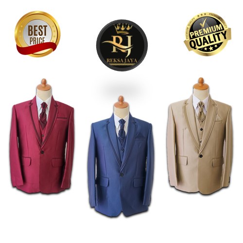 Jual Jas Pengantin Pria Reksa Jaya Collection - Jas Formal semi WOOL Kerah Lipat 2 Jas Blazer ...