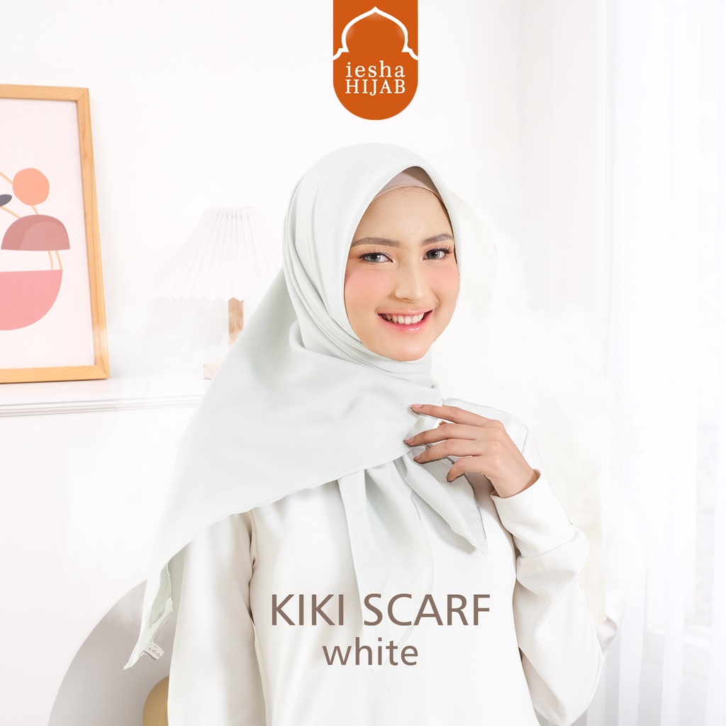 Jual Jilbab hijab kiki scraf warna putih bahan katun,mudah dibentuk ...