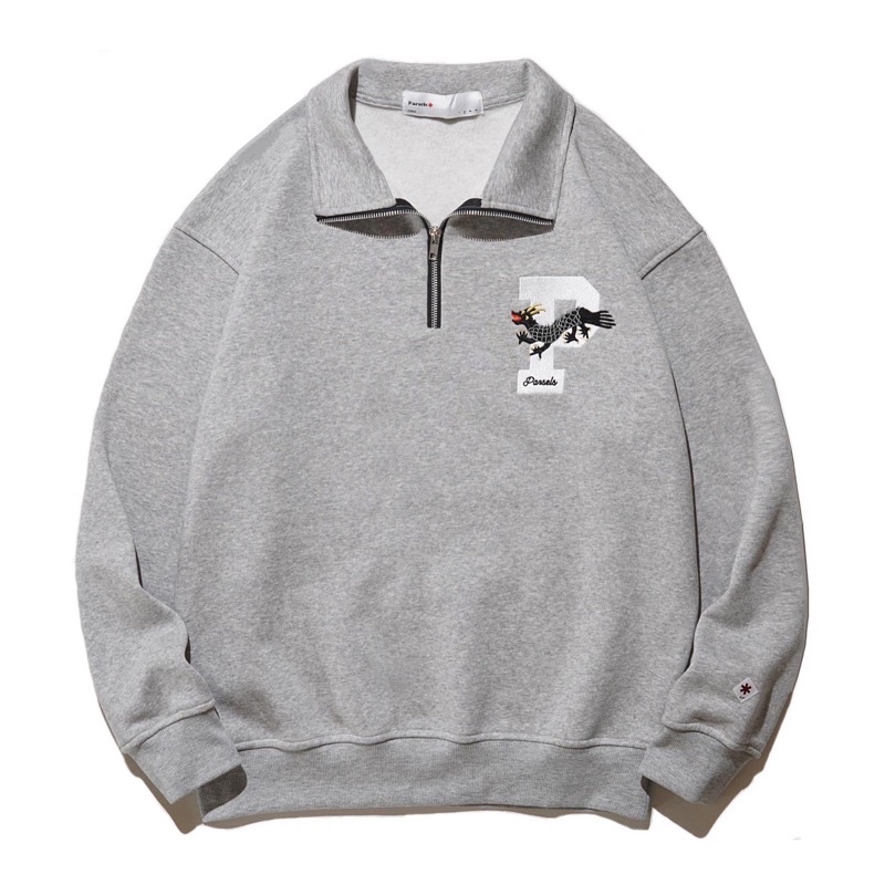 Jual PARSELS - Letterman Misty Quarter Zip Sweatshirt | Half Zip ...