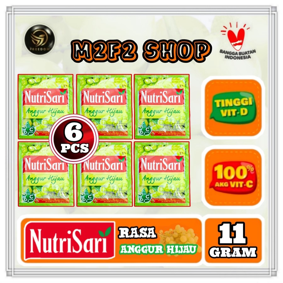 Jual NutriSari Minuman Serbuk Rasa Anggur Hijau Sachet - 11 gr (Kemasan ...
