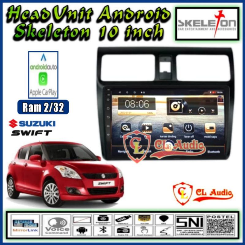 Jual Head Unit Android Skeleton 10 Inch OEM Suzuki Swift 2004-2010 Carplay | Shopee Indonesia