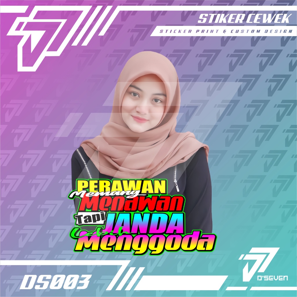 Jual Stiker Cewek Cantik Hijab Vector Ukuran 50cm Vinyl Bisa Request ...