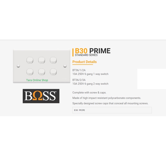 Jual Saklar 6 Gang B30 1 Way Boss - 7020055 | Shopee Indonesia