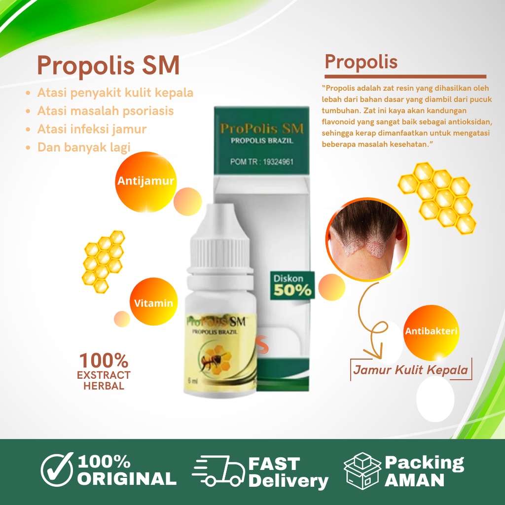 Jual Obat Jamur Kulit Kepala, Obat Ketombe Kering Berkerak, Psoriasis Kepala, Propolis SM Brazil ...