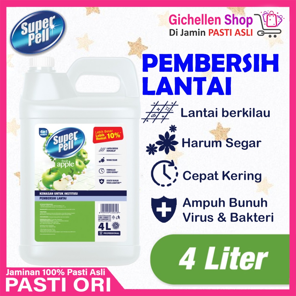 Jual Superpell Professional Apel Jerigen 4L Super Pell Pembersih Lantai ...